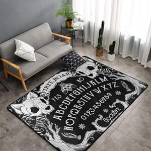 Luxury Flannel Area Rug Modern Indoor Non-Slip Floor Mats Extra Soft Large Carpets for Bedroom Living Room Office (60x39 Inch, Cat Skull Head Witch Board Black Gothic)