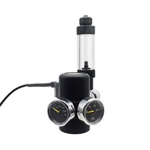 fzone aquarium co2 regulator for paintball with dc solenoid and aluminum alloy bubble counter and check valve