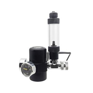 FZONE Aquarium CO2 Regulator for Paintball with DC Solenoid and Aluminum Alloy Bubble Counter and Check Valve