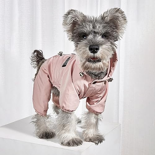 Dog Rain Jacket, Waterproof Dog Raincoat Reflective Puppy Poncho with Hood for Small Medium Dogs