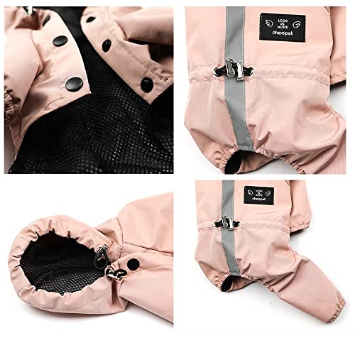 Dog Rain Jacket, Waterproof Dog Raincoat Reflective Puppy Poncho with Hood for Small Medium Dogs