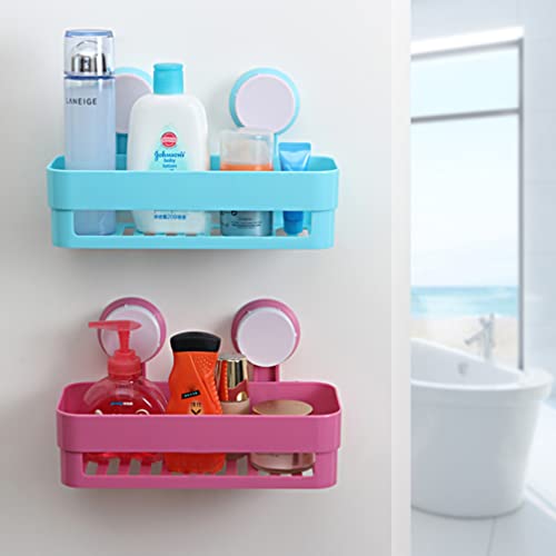 ULTNICE Plastic Shower Caddy Suction Cup Shower Caddy Shower Gel Holder Bath Shower Wall Shelf Basket for Shampoo Soap Conditioner