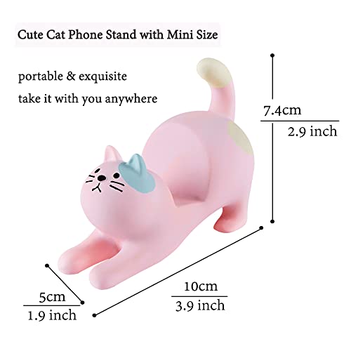 Homewy Cat Phone Stand, Cute Kawaii Phone Holder for Desk, Pink Smartphone Mount for iPad, iPhone, Huawei,Samsung, Xiaomi, Desktop Decoration