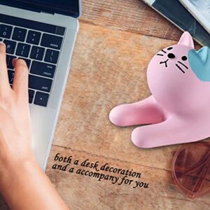 Homewy Cat Phone Stand, Cute Kawaii Phone Holder for Desk, Pink Smartphone Mount for iPad, iPhone, Huawei,Samsung, Xiaomi, Desktop Decoration