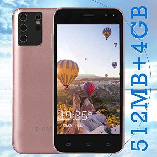 ARGIN Smart Phone Unlocked Cell Phones, Android 5.1 HD Mobile Phone Dual SIM Unlocked Smartphones, 512MB+4G RAM 5.0inch Full Screen Cell Phone for Father Childrens Christmas Gift (Rose Gold)