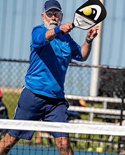 HEAD Cyber Elite Pickleball Paddle, Fiberglass Surface, Black/White Color, Beginning to Intermediate Levels