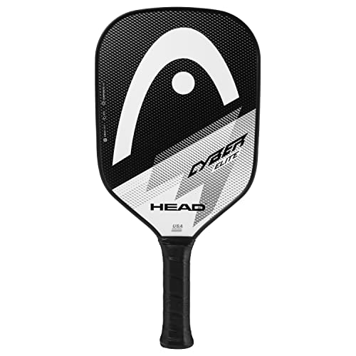 HEAD Cyber Elite Pickleball Paddle, Fiberglass Surface, Black/White Color, Beginning to Intermediate Levels