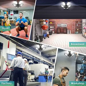 150W Motion Sensor Garage Lights 2 Pack 15000lm Garage Lighting Ultra Bright Motion Activated Garage Light Bulbs with 6 Adjustable Panels Shop Light for Garage Attic Warehouse Workshop Basement