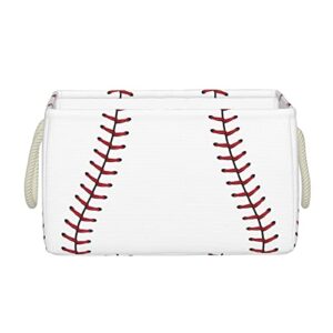 nozidse baseball rectangular storage baskets for organizing shelves collapsible with handles for shelf closet bathroom cute large fabric storage bin