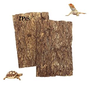 tfwadmx cork tile terrarium background reptile bark backdrop wall decor 3d bearded dragon tank climbing mat decoration for gecko lizard tortoise chameleon (2 pack)