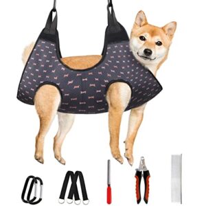 supet dog grooming hammock harness for cats dogs, relaxation pet grooming hammock restraint dog & small animal leashes sling for grooming dog grooming helper for nail trimming clipping grooming