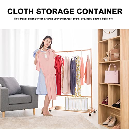 Cabilock Portable Closet Clothing Storage Bags 2PCS Wardrobe Clothes Organizer 7 Grids Jeans Storage Box Foldable Mesh Drawer Organizer for Bedroom Closet Wardrobe (Beige) Scarf Organizer