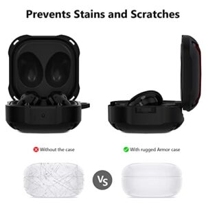 iMangoo for Samsung Galaxy Buds Pro Case Cover,Galaxy Buds 2 Case,Galaxy Buds Live Case, Full-Body Protective Rugged PC Soft TPU Armor Galaxy Buds Carrying Case with Carabiner for Men Women Black/Red