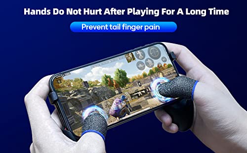 20 Pieces Silver Fiber Gaming Finger Sleeves,Mobile Game Controller Grip Finger Seamless Touchscreen Thumb Cover Thumb Finger Sleeve for PUBG, League of Legend, Rules of Survival, Knives Out, Fortnine