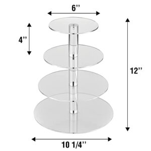 Cupcake Tower Stand | Acrylic Muffin Tower Fits 36 Cupcakes | 4 Tier Cake Stand for Wedding Cakes, Parties and Décor | Clear