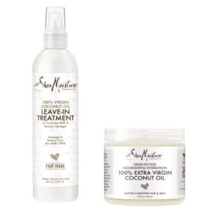 sheamoisture 100 percent extra virgin coconut oil moisturizer and leave-in conditioner for head-to-toe pampering nourishing hydration skin and hair care with no sulfates 2 count