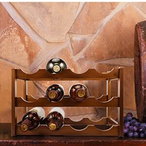 PAMISO 3 Tiers Wine Rack, 12 Bottles Bamboo Wine Stand Holder Wine Rack Countertop for Pantry, Kitchen, Bars, Wine Cellar