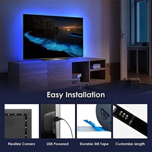 BestLuz TV LED Backlight, 16.4ft LED Lights for TV 60 65 70 75 80 inches, USB Powered RGB Color with Remote Control, Bias Tap Lighting for Bedroom and Living Room