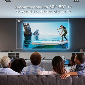 BestLuz TV LED Backlight, 16.4ft LED Lights for TV 60 65 70 75 80 inches, USB Powered RGB Color with Remote Control, Bias Tap Lighting for Bedroom and Living Room