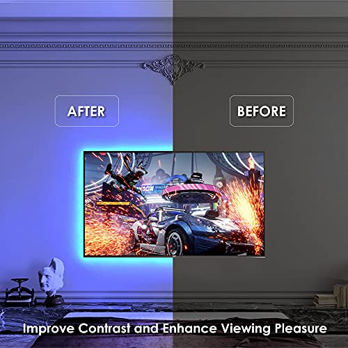 BestLuz TV LED Backlight, 16.4ft LED Lights for TV 60 65 70 75 80 inches, USB Powered RGB Color with Remote Control, Bias Tap Lighting for Bedroom and Living Room