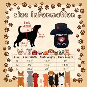 Funny Dog Hoodie for Small Dogs Boy Dog Clothes with Harness Hole Casual Embroidery Patterns Pretty Pet Me Dog Sweatshirt Medium Size Dog Girl (Large)