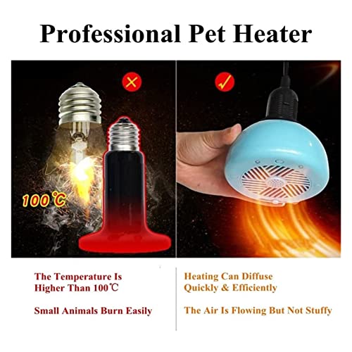 Dehydrator Pet Warmer Chicken Coop Heaters 3 Modes Adjustable Wattage Lighting Function Brooding Heating for Cats Dogs Poultry