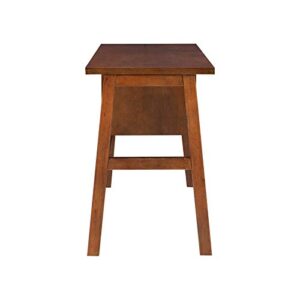 Riverbay Furniture Mid-Century Finn Side Storage Wood Desk in Walnut