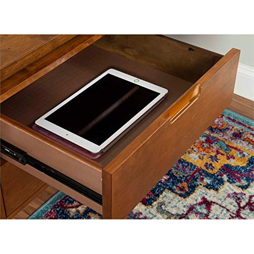 Riverbay Furniture Mid-Century Finn Side Storage Wood Desk in Walnut