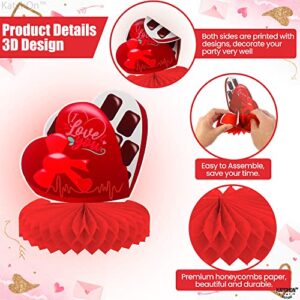 KatchOn, Valentine Honeycomb Centerpieces - Pack of 9 | Red and Pink Valentines Decorations for Party | Valentines Day Decorations for Table | Valentines Centerpieces for Valentines Table Decor