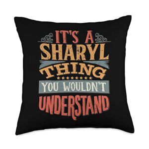 sharyl name gifts by vnz sharyl name throw pillow, 18x18, multicolor