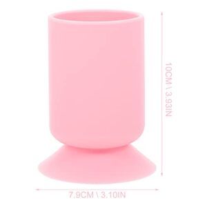 FOMIYES Silicone Pencil Holder Suction Cup Makeup Brush Holder Pencil Pen Holder for Office Desktop Storage Organizer Pink