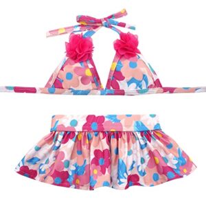 kyeese dogs bikini for small dogs floral dog beach swimsuit dog tutu dresses dogs clothes for summer, floral, l