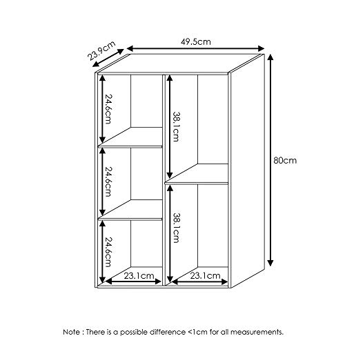 Furinno 7-Cube Reversible Open Shelf, White/Pink 11048WH/PI & 5-Cube Reversible Open Shelf, White/Light Blue 11069WH/LBL