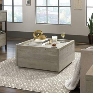 Sauder Manhattan Gate Coffee Table, L: 31.02" x W: 30.95" x H: 16.06", Mystic Oak Finish & Cannery Bridge Side Table, Mystic Oak Finish