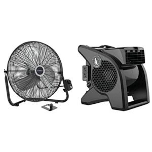 lasko 20" high velocity quick mount, 7 x 22 x 22 inches, black 2264qm & high velocity pro-performance pivoting utility fan for cooling, ventilating, black grey u15617