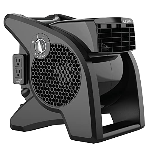 Lasko 20" High Velocity Quick Mount, 7 x 22 x 22 inches, Black 2264QM & High Velocity Pro-Performance Pivoting Utility Fan for Cooling, Ventilating, Black Grey U15617