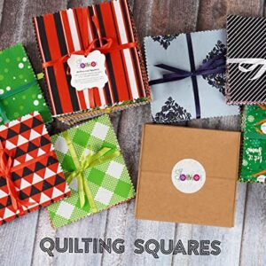 Soimoi Rock Music Print Precut 5-inch Cotton Fabric Quilting Squares Charm Pack DIY Patchwork Sewing Craft- White & Black