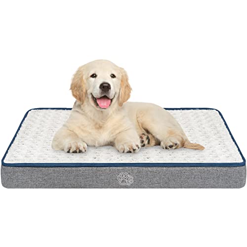 EMPSIGN Waterproof Dog Bed for Crate Pad Reversible Cool and Warm, Pet Beds with Washable and Removable Cover, Sleeping Mats for Large Medium Small Dogs