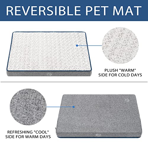 EMPSIGN Waterproof Dog Bed for Crate Pad Reversible Cool and Warm, Pet Beds with Washable and Removable Cover, Sleeping Mats for Large Medium Small Dogs