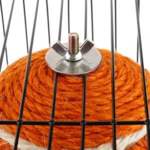 DQITJ Bird Natural Coconut Shell Nest Handmade Screw Nesting Cage for Bird Parrot Budgie Parakeet Cockatiel Conure Lovebird Canary Finch (Orange: 4.7 inch)