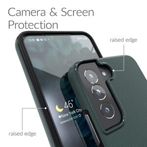 Crave Dual Guard for Samsung Galaxy S22 5G Case, Shockproof Protection Dual Layer - Forest Green