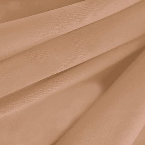 Texco Inc 60" Wide Solid Interlock Lining 100% Polyester Knit 2 Way Stretch/Apparel, Home/DIY Fabric, Party Decoration, Beige 136 3 Yards