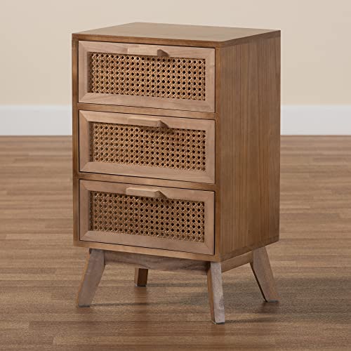 Baxton Studio Baden End Table, Natural Brown/Walnut Brown