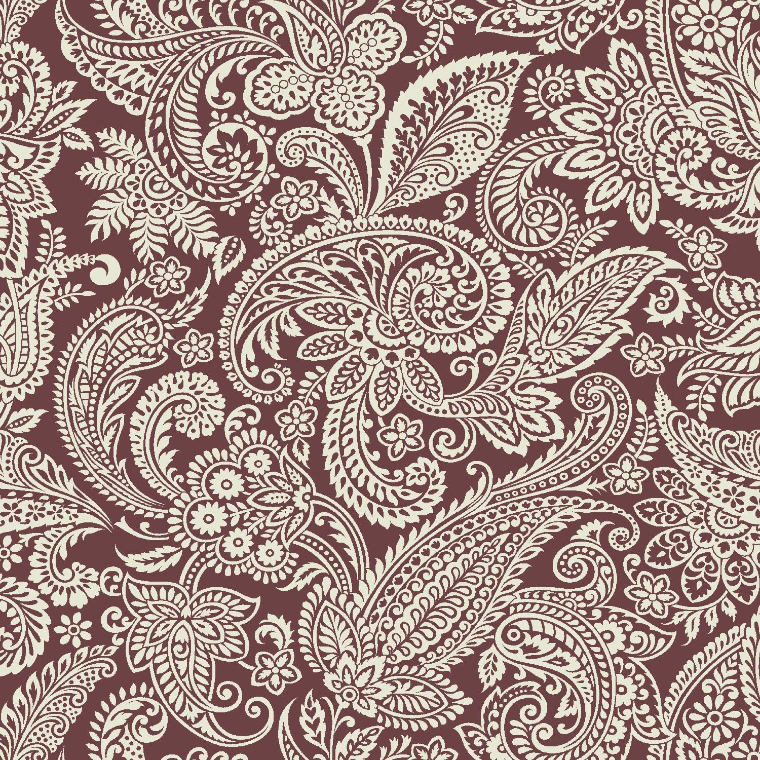 Stitch & Sparkle 100% Cotton Duck 54" Width Graphic Paisley Red Color Sewing Fabric by The Yard D093G0003