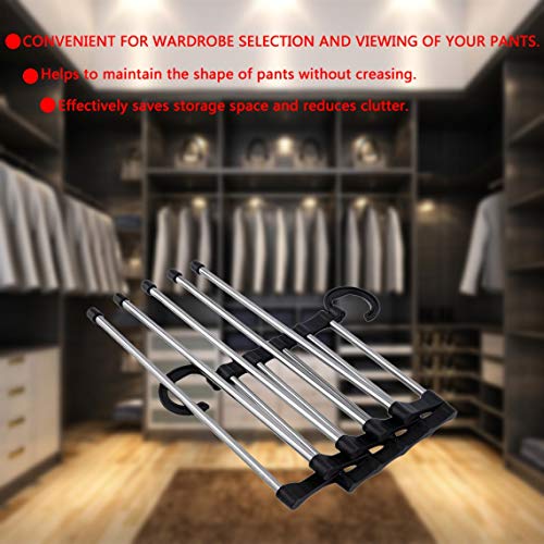 Qiningxia 1pc Closet Organizer Trouser Pants Ties Scarf Shawl Rack Hanger Space Saving, Medium