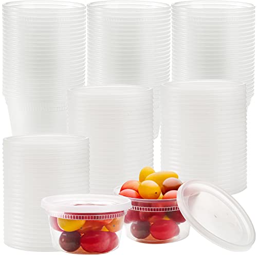 Lawei 70 Pack Plastic Deli Food Containers with Lids - 12 Oz Food Storage Containers Freezer Deli Cups for Soup, Party Supplies, Meal Prep and Portion Control