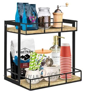 coffee station organizer coffee pod holders, 2 tier coffee bar accessories organizer shelf, coffee organizer station for coffee bar decor, coffee k cup holder condiment organizer, coffee lovers gift