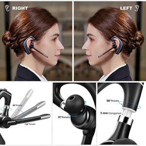 EKVANBEL Bluetooth Headset V5.1, Wireless Headset for Computer with 500mAh Charging Case, Bluetooth Earpiece with Noise Canceling Mic for Driving and Office. (USB-A Bluetooth Adapter Included)