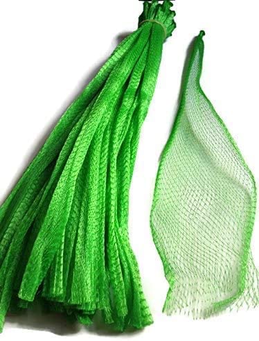 NC Sajid Rana 100pcs 15" Green Reusable Nylon Mesh net Produce Grocery Toys Fruits Vegetables Storage Poly Bags