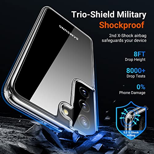 𝑻𝙊𝙍𝙍𝘼𝙎 Diamond Clear Samsung Galaxy S22 Case [Never Yellowing] [Military Grade Anti-Drop] Galaxy S22 Case, Hard PC Back & Flexible Bumper Shockproof Phone Case for Samsung S22, Crystal Clear